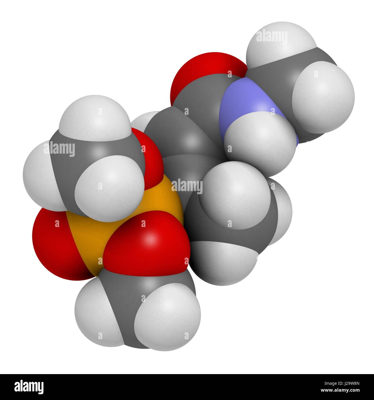 Monocrotophos organophosphate insecticide molecule. Also known to be ...