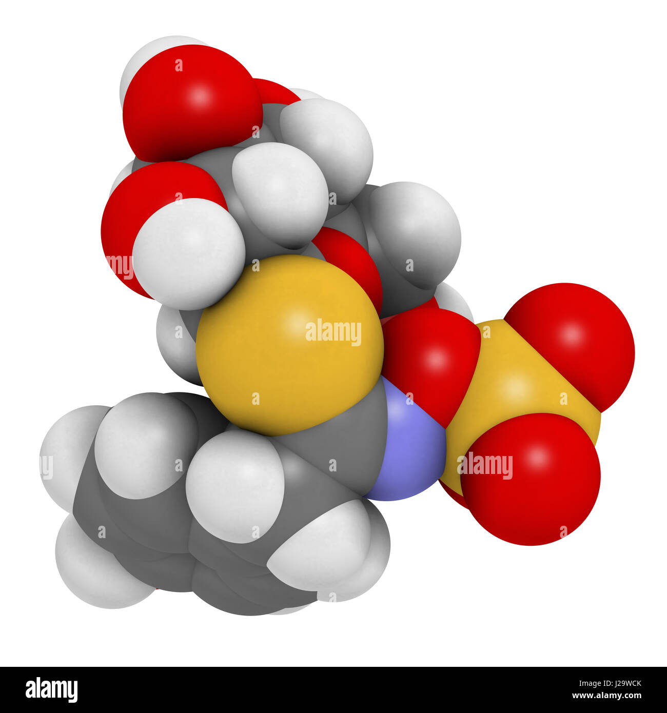 Sinalbin glucosinolate molecule. Present in seeds of white mustard ...