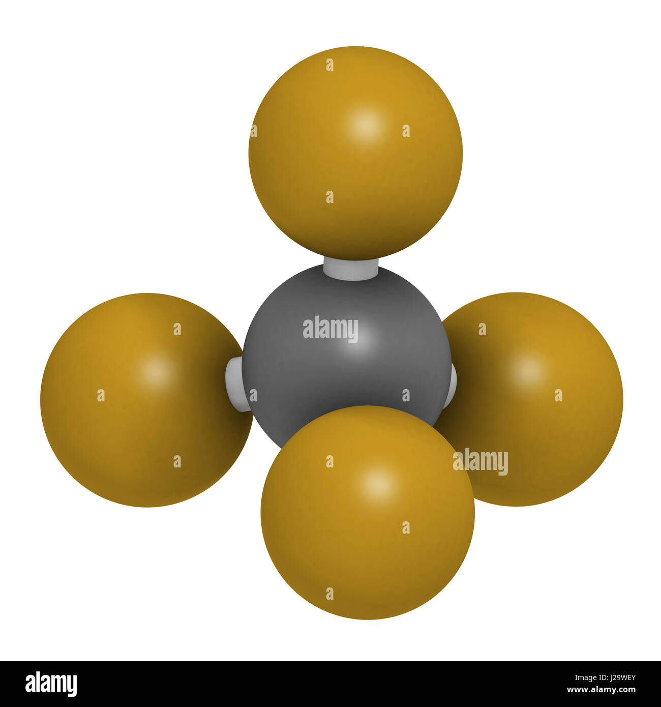 Tetrafluoromethane Carbon Tetrafluoride Cf4 Greenhouse Gas Molecule 3d Rendering Atoms Are 