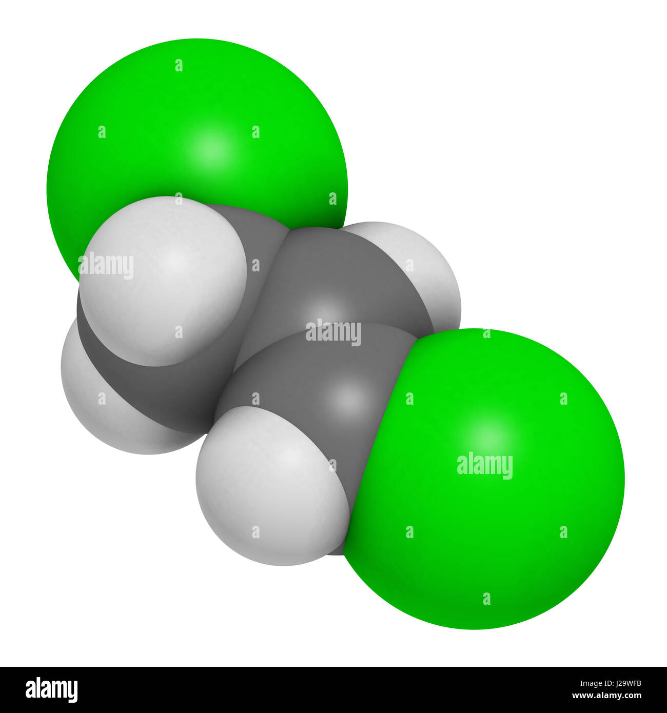 trans-1,3-dichloropropene (dichloropropene) pesticide molecule. 3D ...