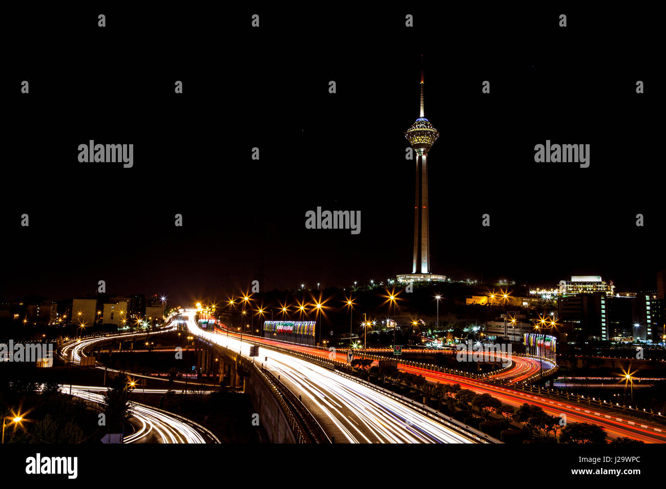 Milad tower tehran tower night hi-res stock photography and images - Alamy