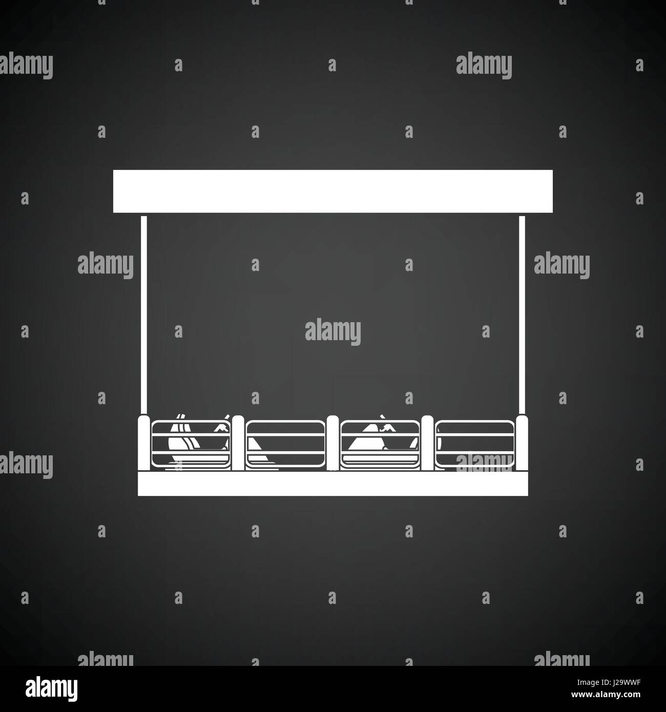 Bumper cars icon. Black background with white. Vector illustration ...