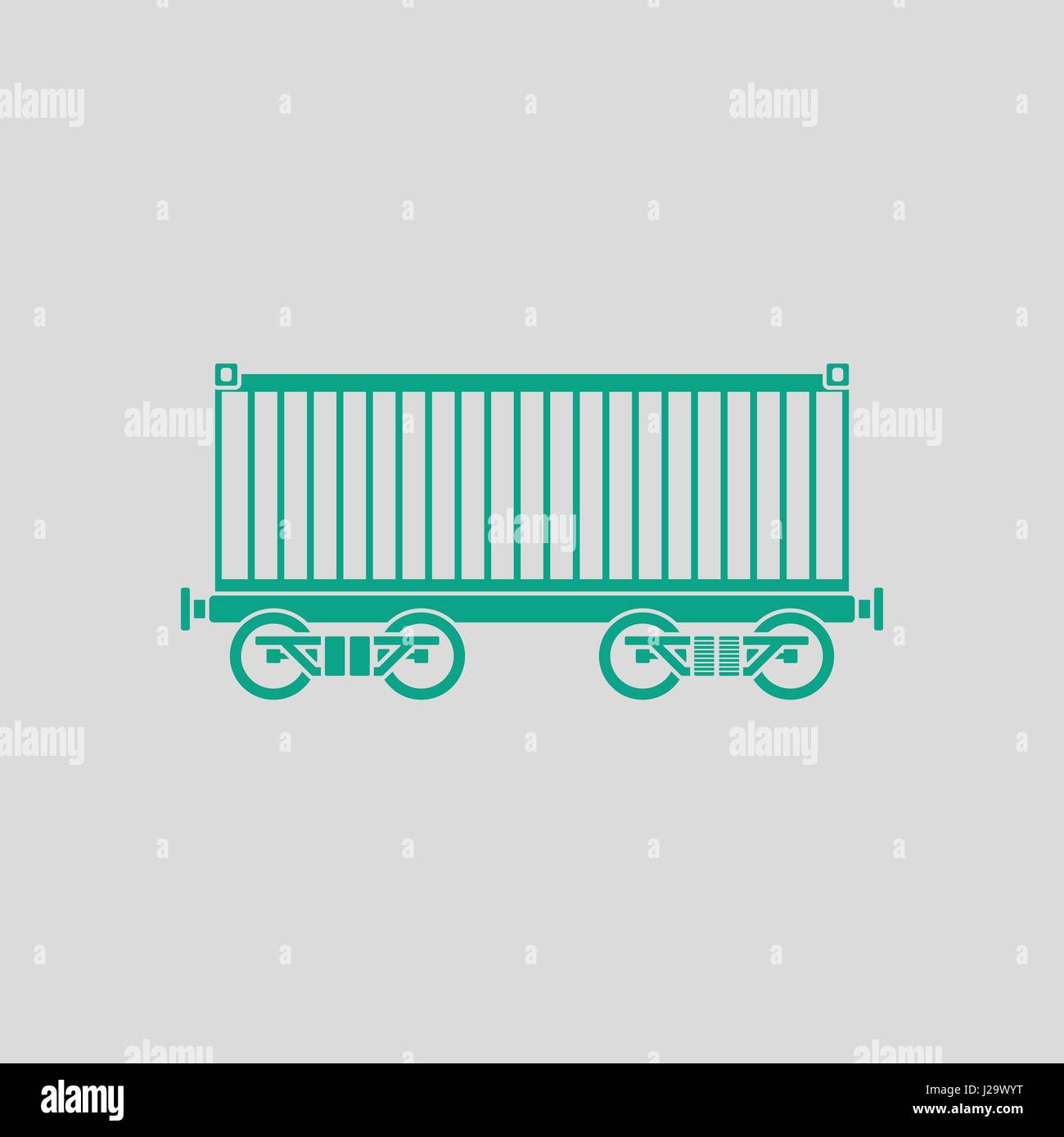 Railway cargo container icon. Gray background with green. Vector ...