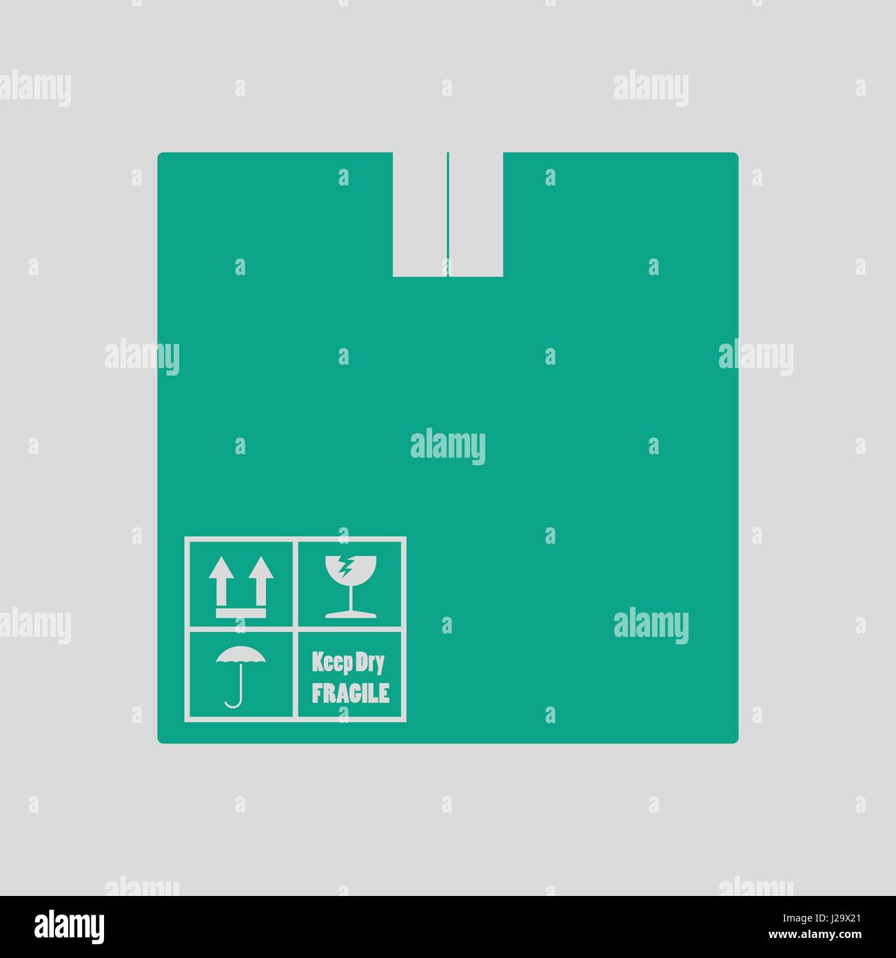 Cardboard package box icon. Gray background with green. Vector ...