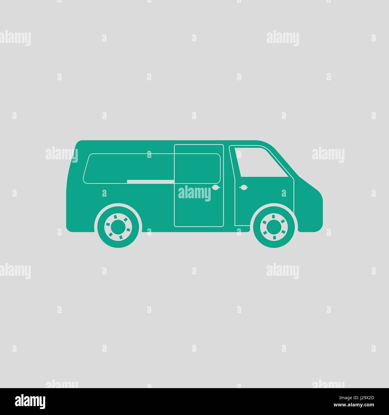 Commercial van icon. Gray background with green. Vector illustration ...