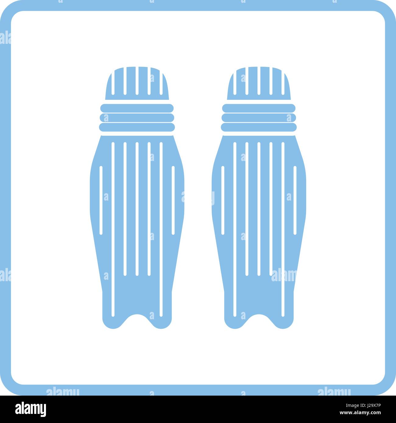 Cricket leg protection icon. Blue frame design. Vector illustration ...