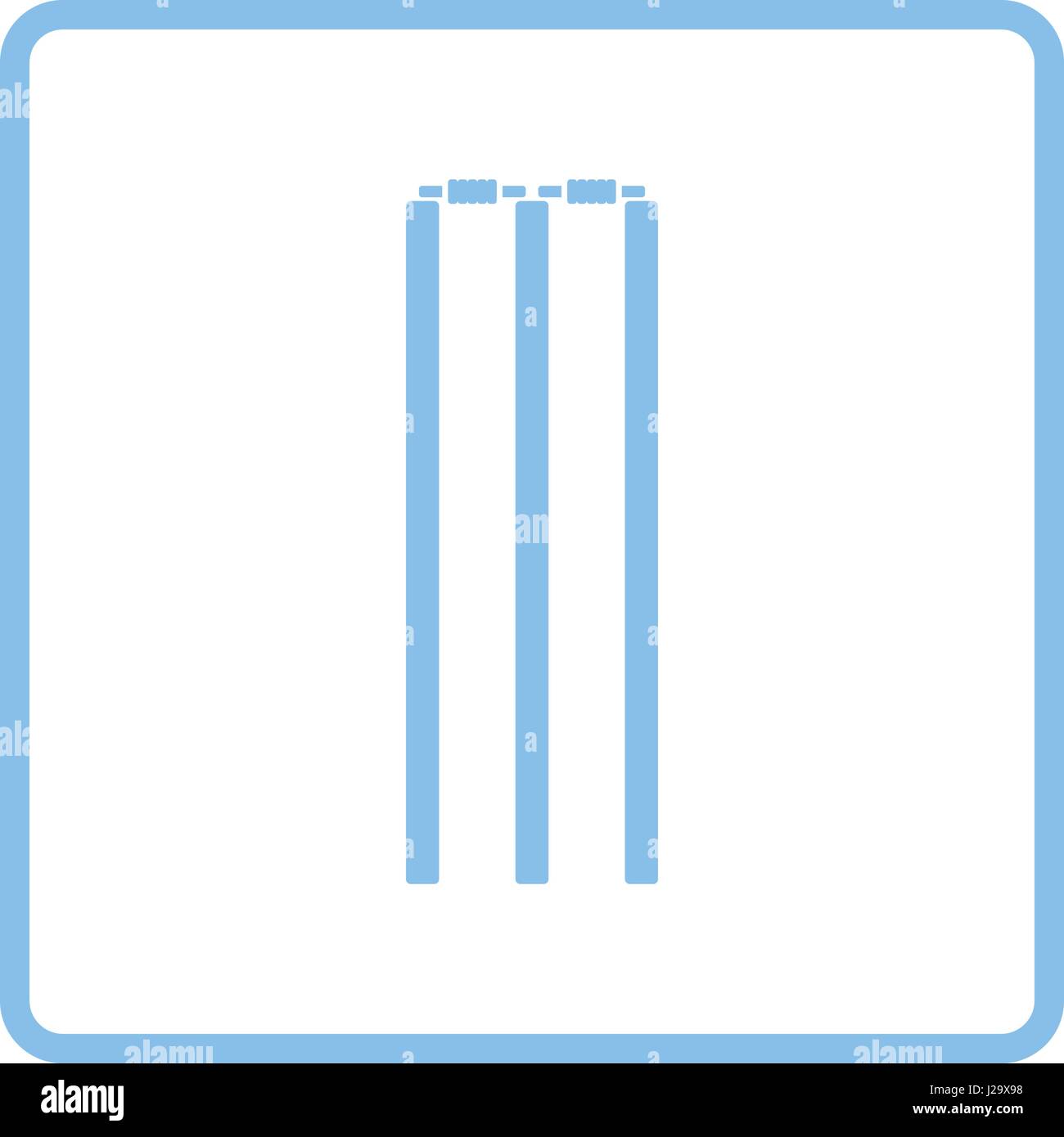Cricket wicket icon. Blue frame design. Vector illustration Stock ...