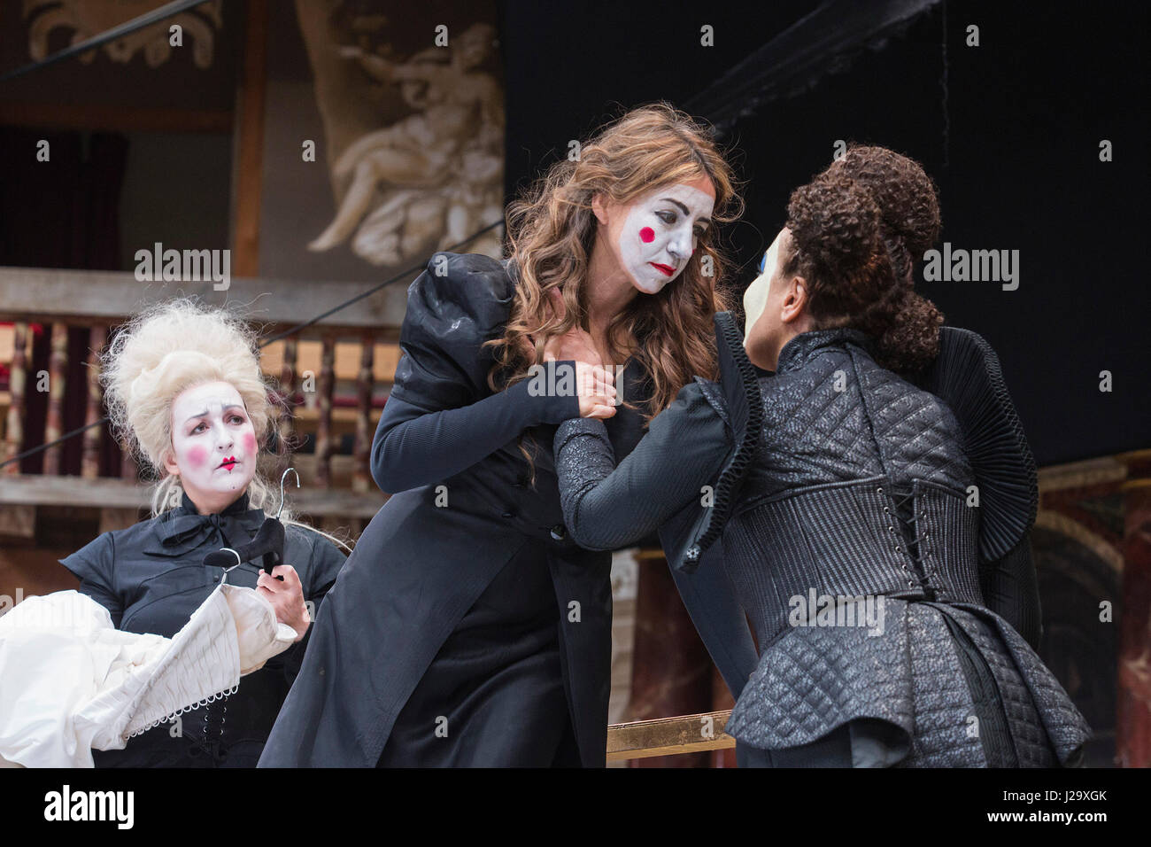 London, UK. 26 April 2017. L-R: Blythe Duff (Nurse), Kirsty Bushell ...