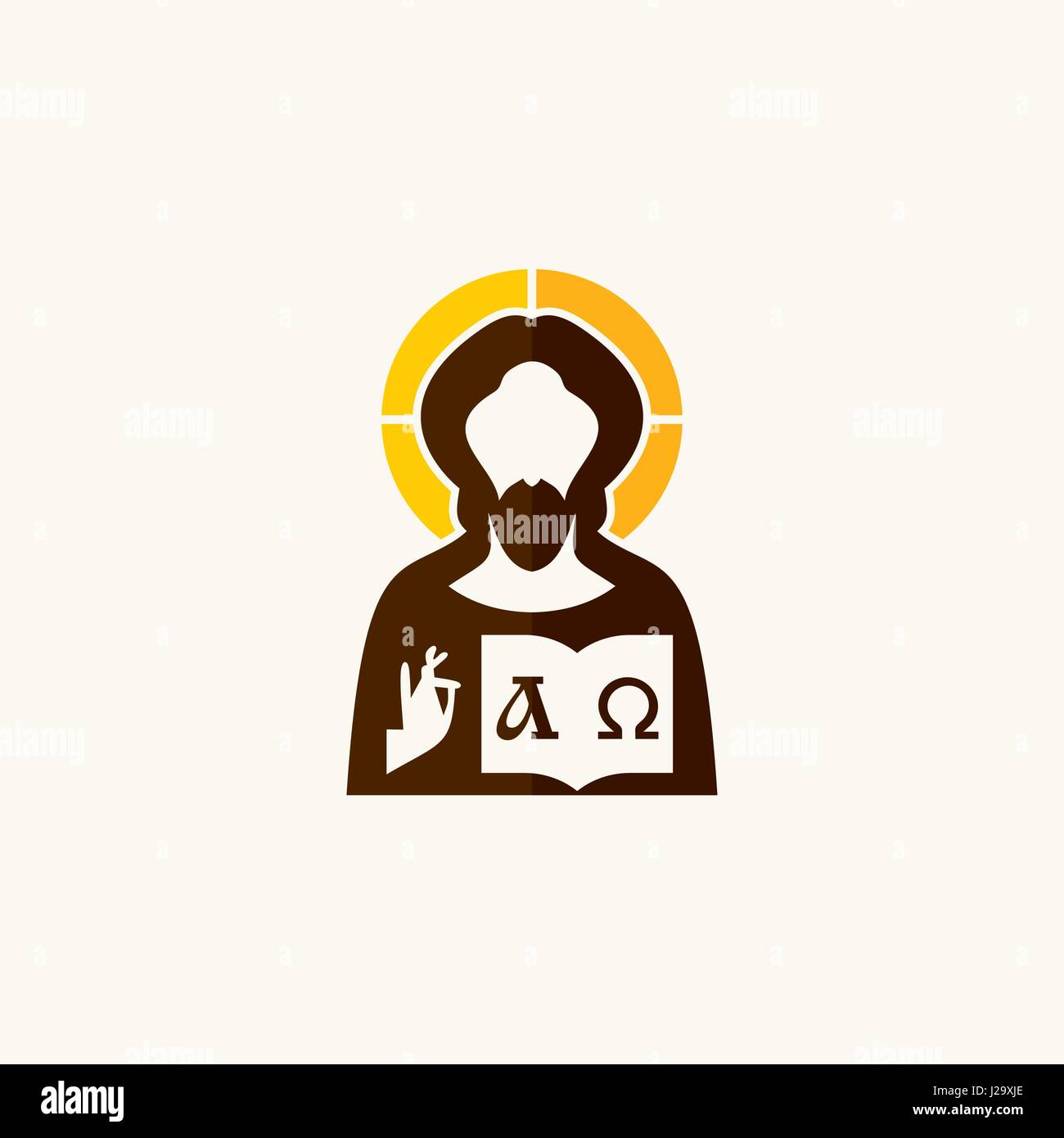 Jesus Christ. Alpha and Omega Symbols Stock Vector Image & Art - Alamy