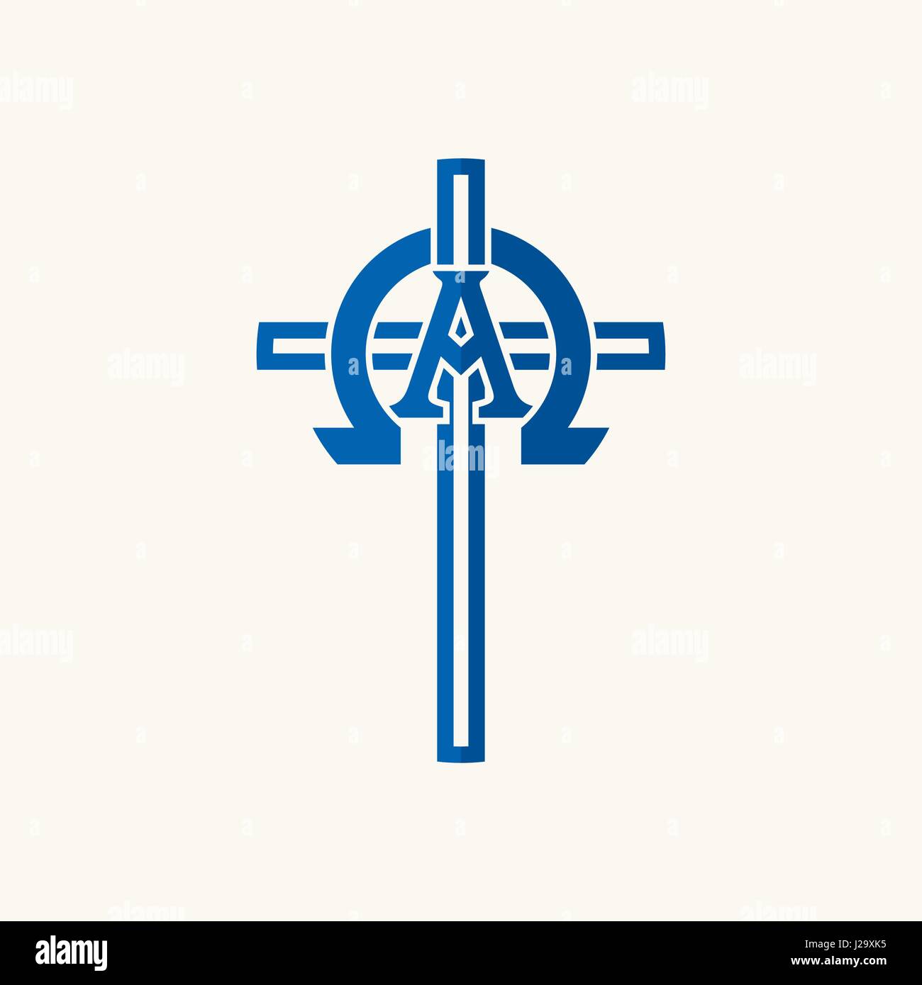 Church logo. Cross and symbols of alpha and omega Stock Vector Image ...