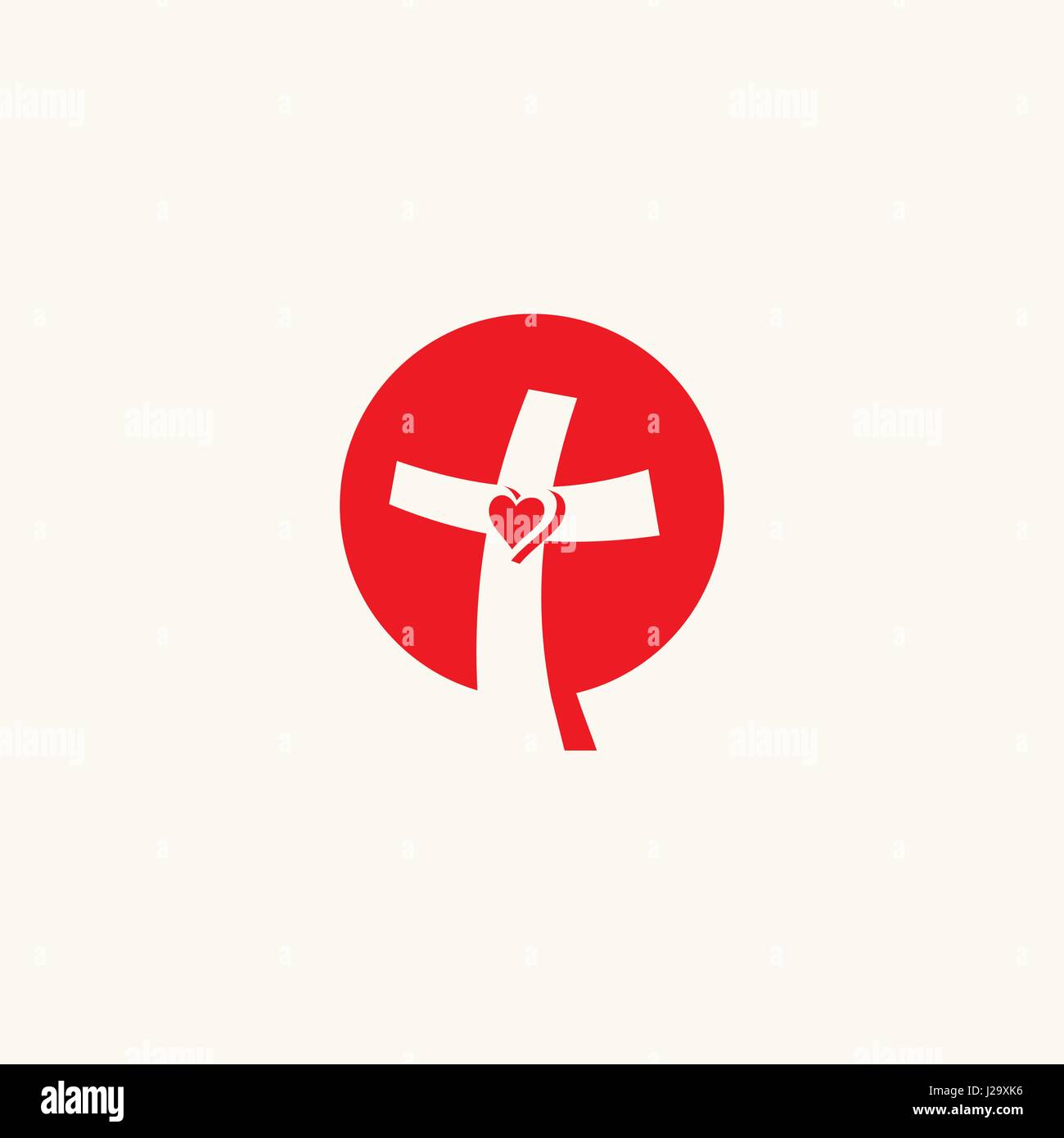 Church logo. Cross and Heart Stock Vector Image & Art - Alamy