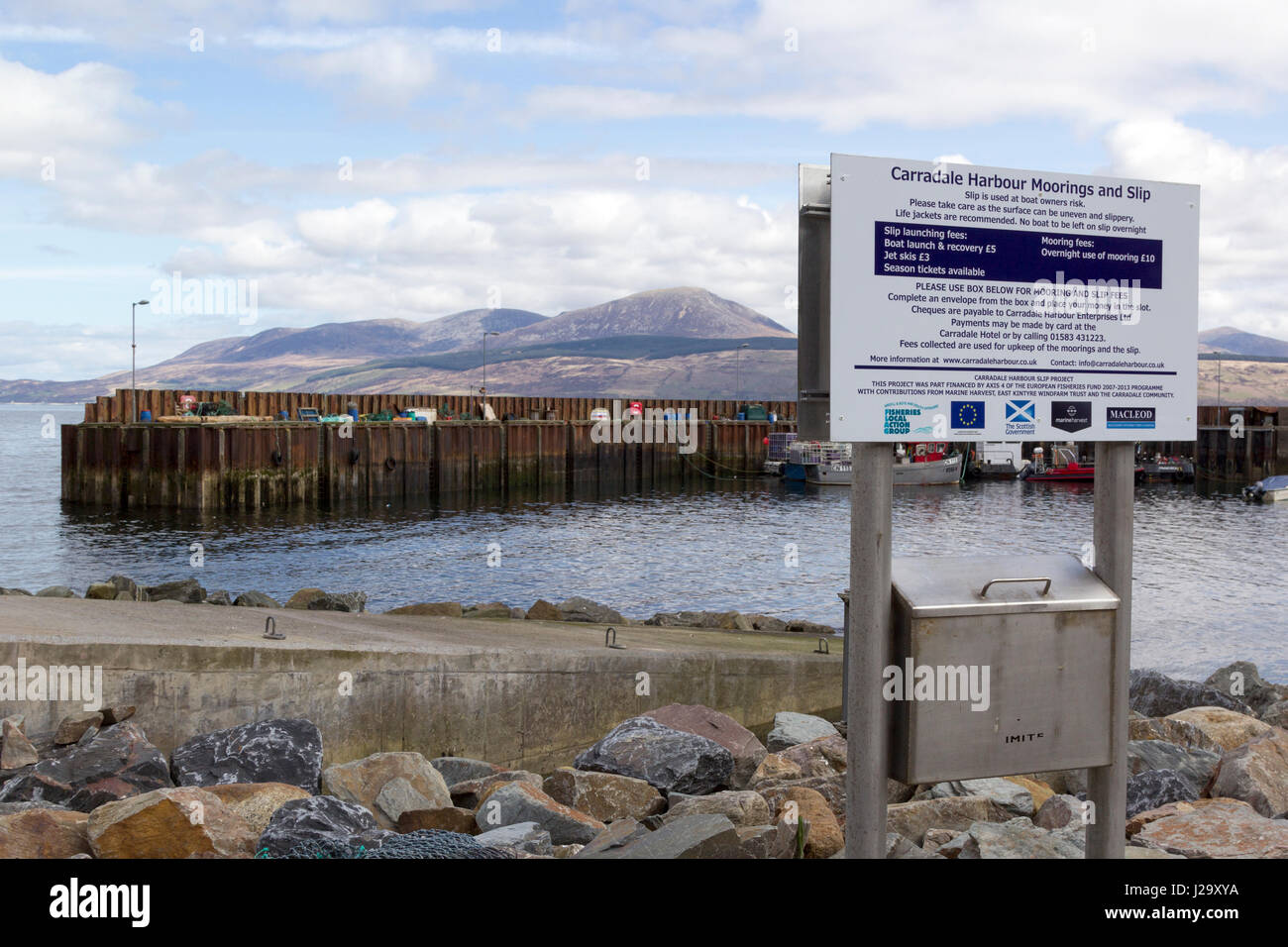 Carradale village on the east side of Kintyre, overlooking the ...
