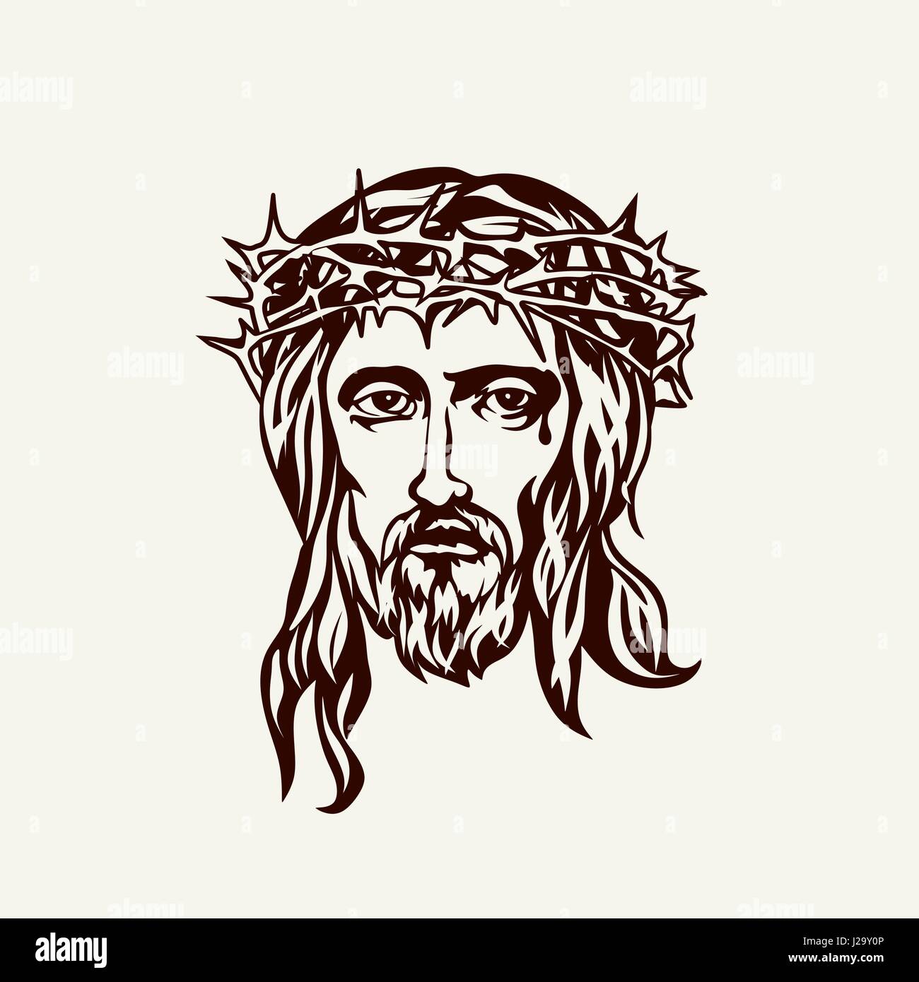 Face of the Lord Jesus Christ Stock Vector Image & Art - Alamy