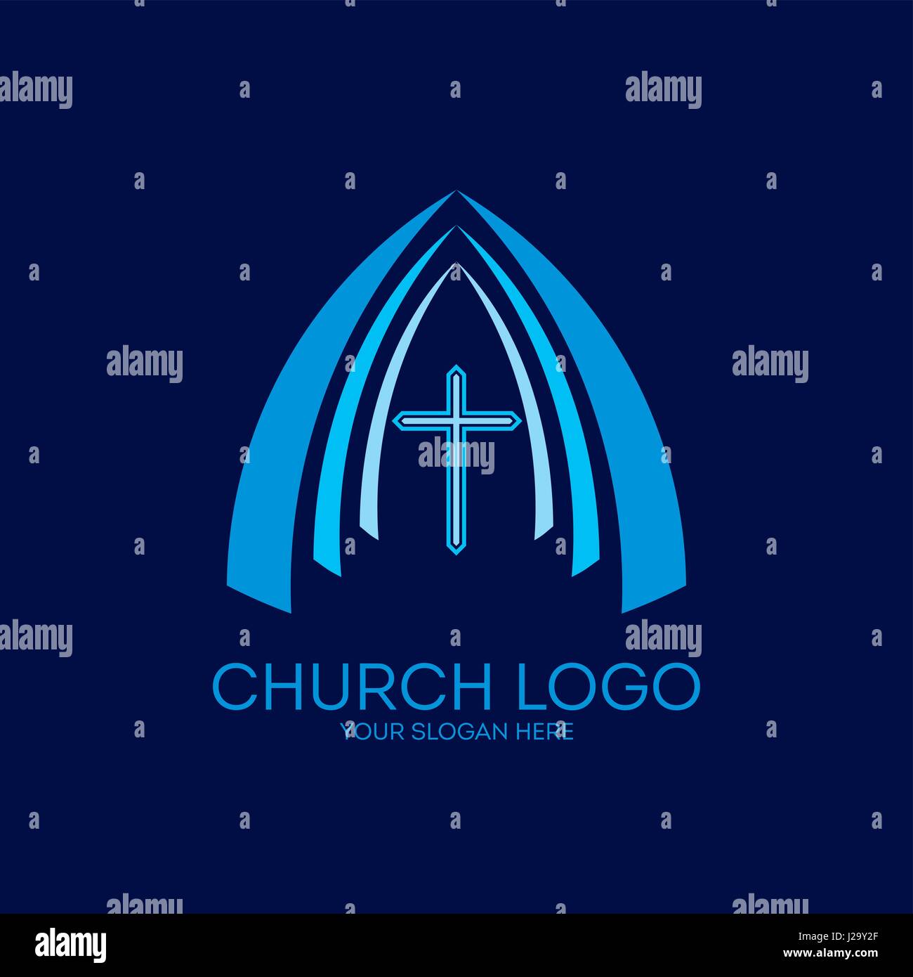 Logo of the church. Cross under the arch Stock Vector Image & Art - Alamy