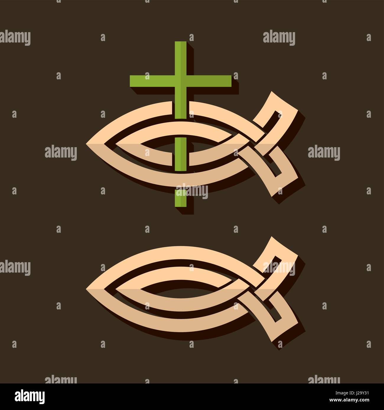 A set of Christian fish and biblical symbols Stock Vector Image & Art ...