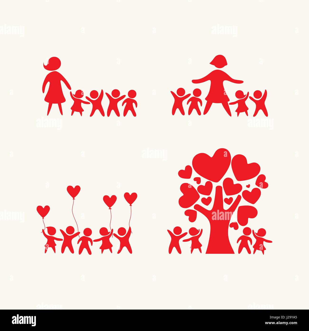 Big set of happy family Stock Vector Image & Art - Alamy
