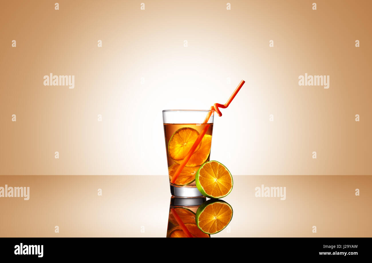 Glass of Mandarin Juice with orange slices Stock Photo - Alamy