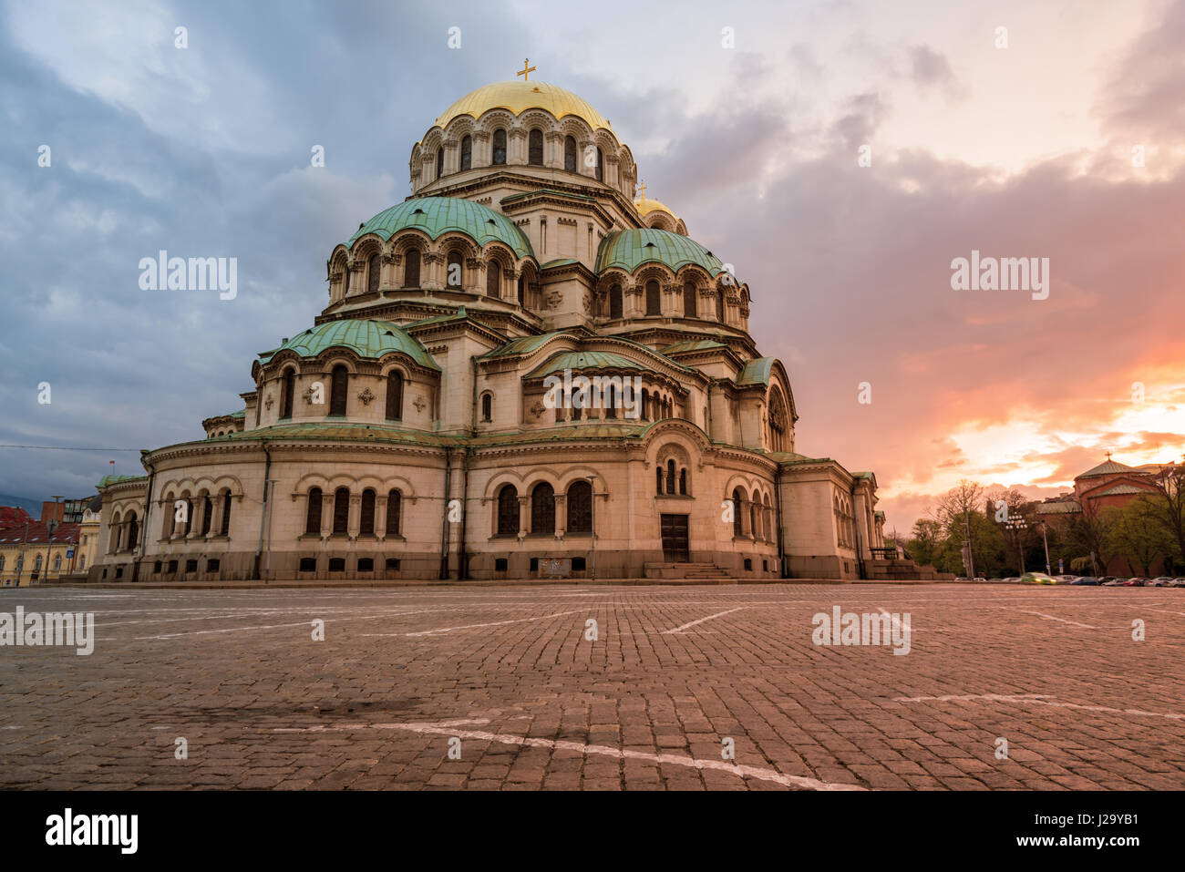 Alexander Nevsky Cathedral in Sofia, Bulgaria at sunset Stock Photo - Alamy