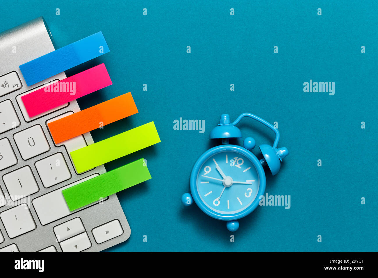 sticky notes on the keyboard Stock Photo - Alamy