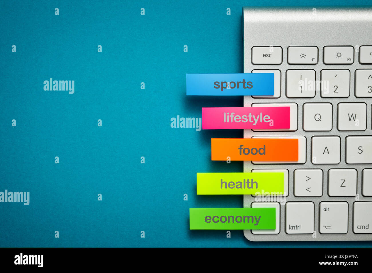 sticky notes on the keyboard Stock Photo - Alamy