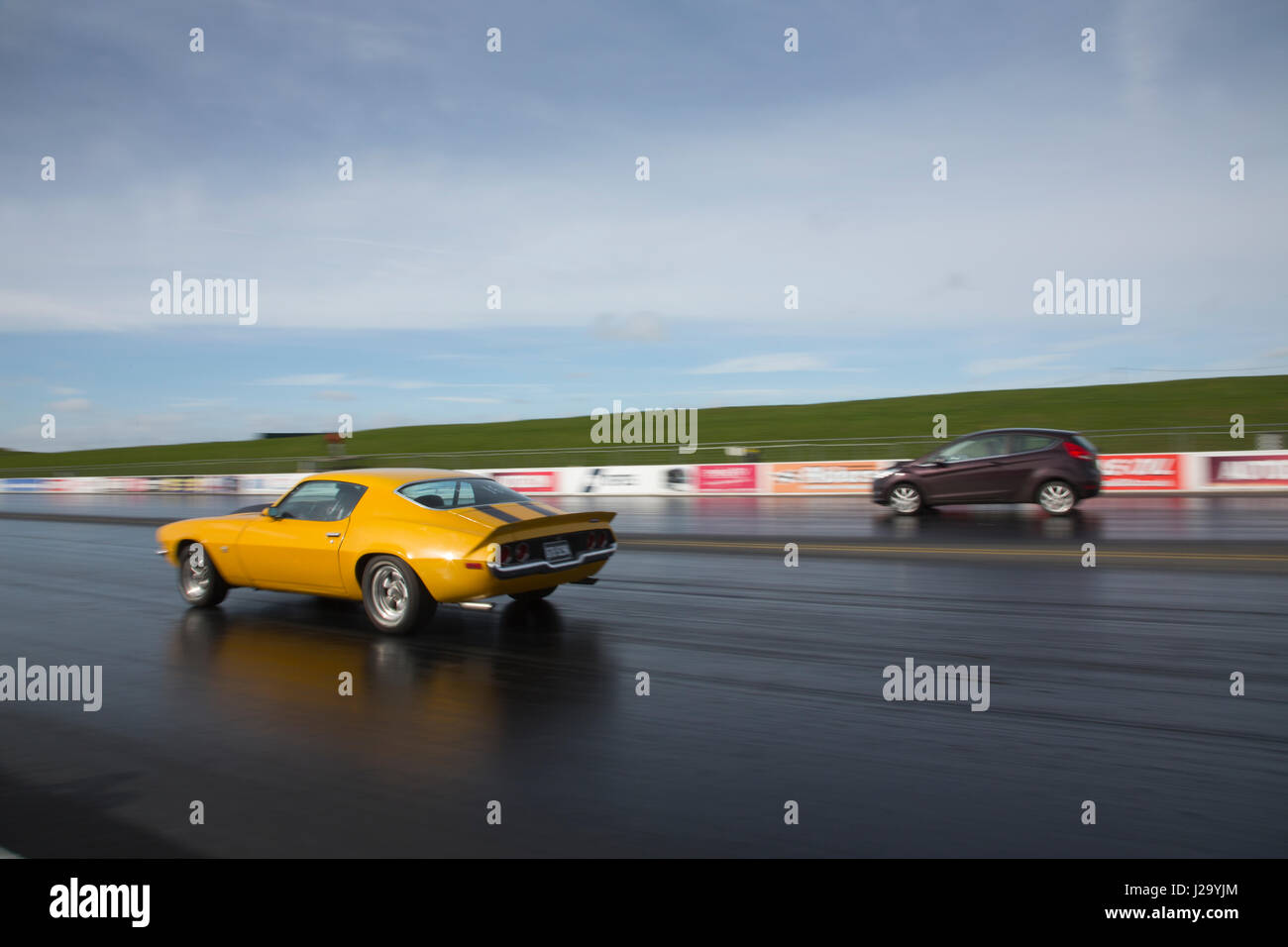 Santa Pod Raceway, located in Podington, Bedfordshire, England, is ...