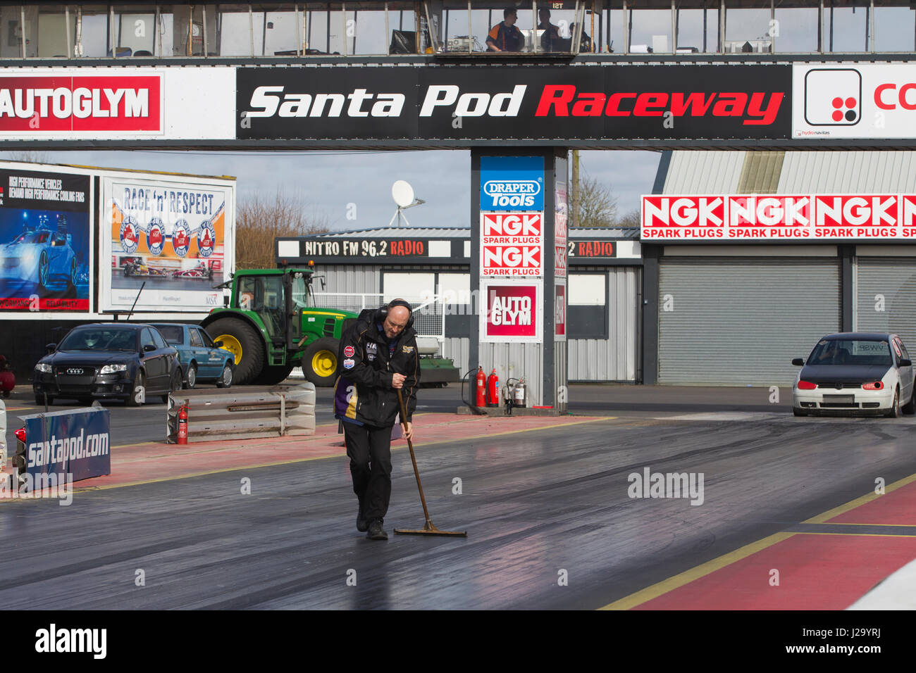 Santa Pod Raceway, located in Podington, Bedfordshire, England, is ...