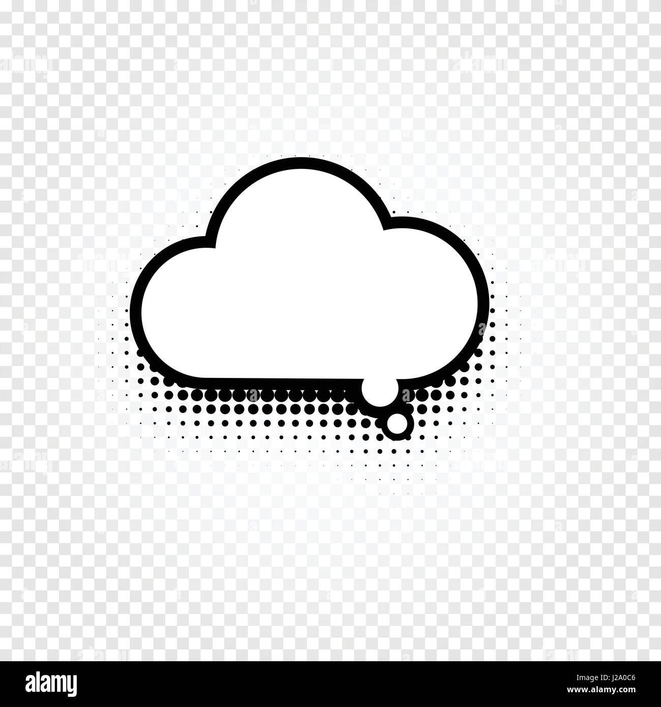 Isolated abstract black and white color comic speech balloon icon on ...