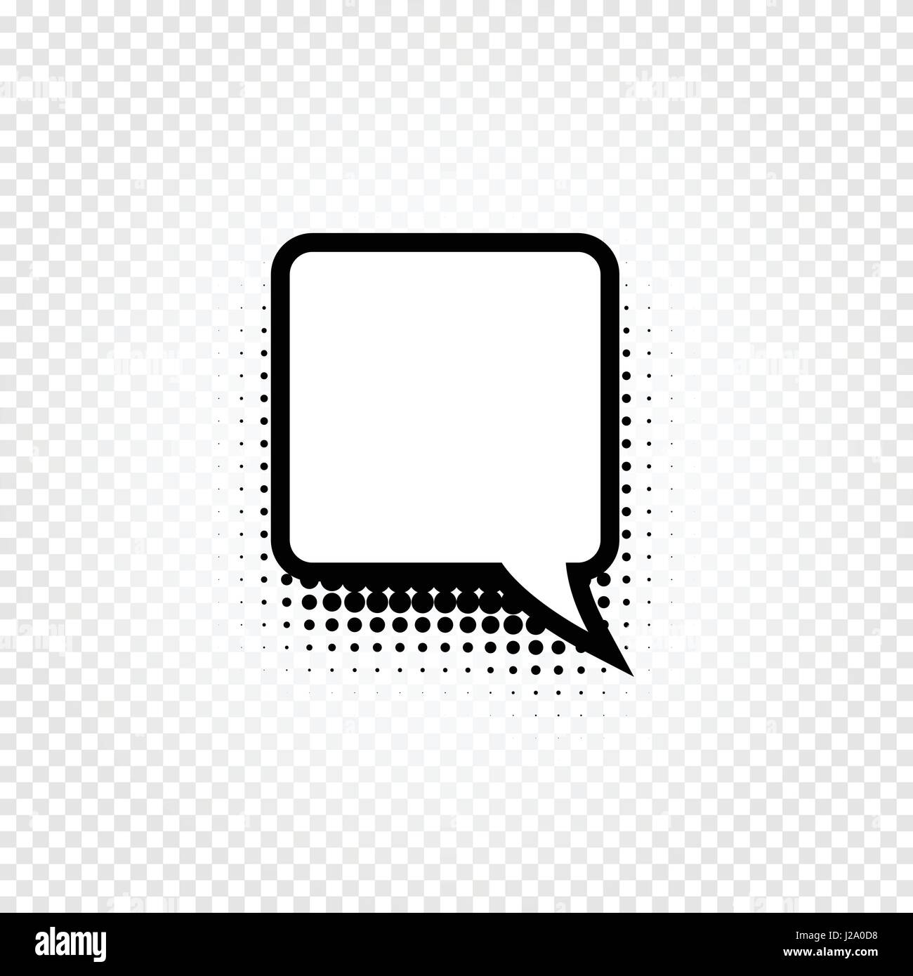 Isolated abstract black and white color comic speech balloon icon on ...