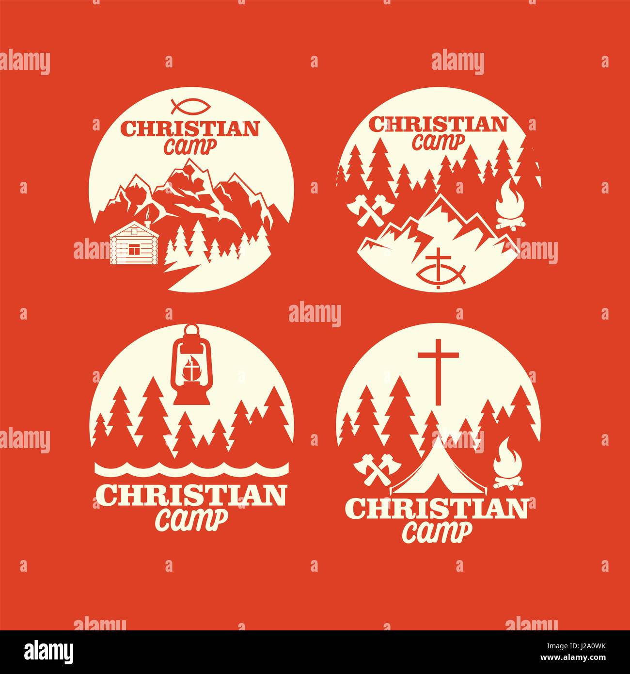 Set of logos for the Christian camp Stock Vector Image & Art - Alamy