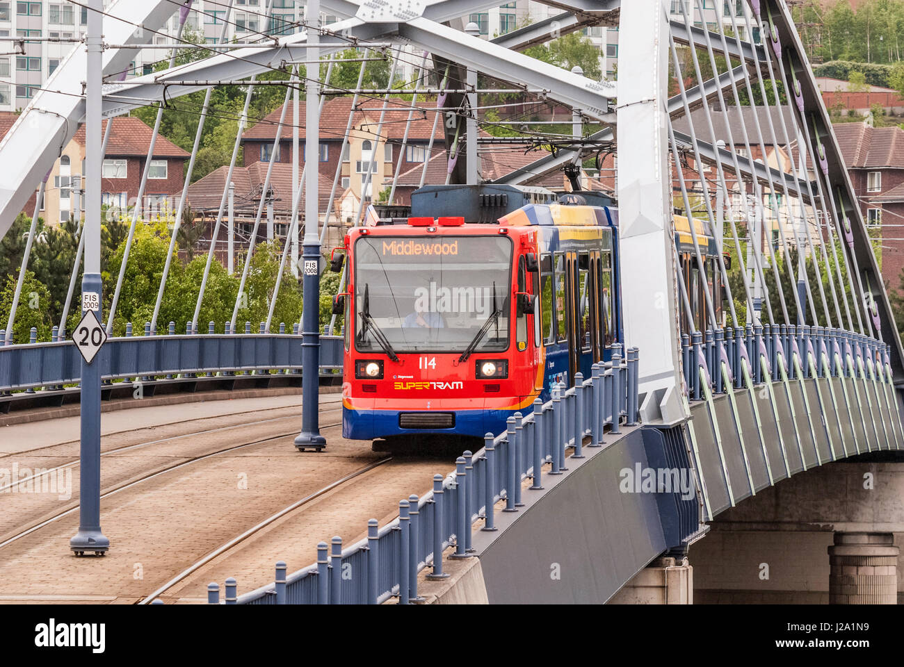 Supertram Sheffield city centre Stock Photo - Alamy
