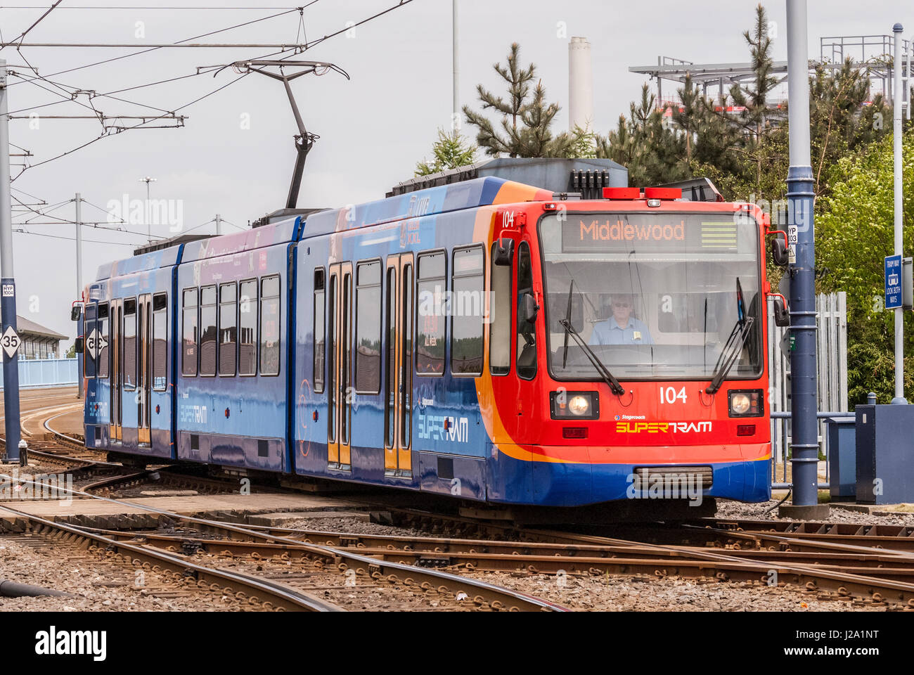 Supertram Sheffield city centre Stock Photo - Alamy