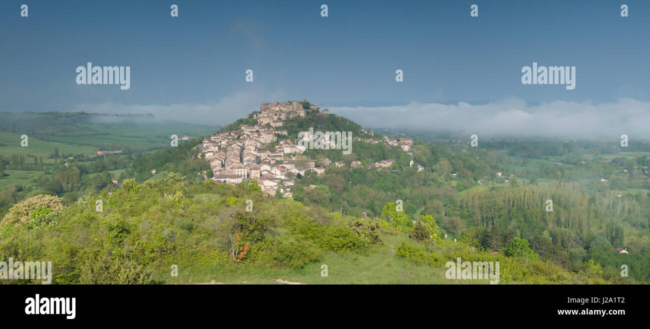 Medieval village on hilltop Stock Photo - Alamy