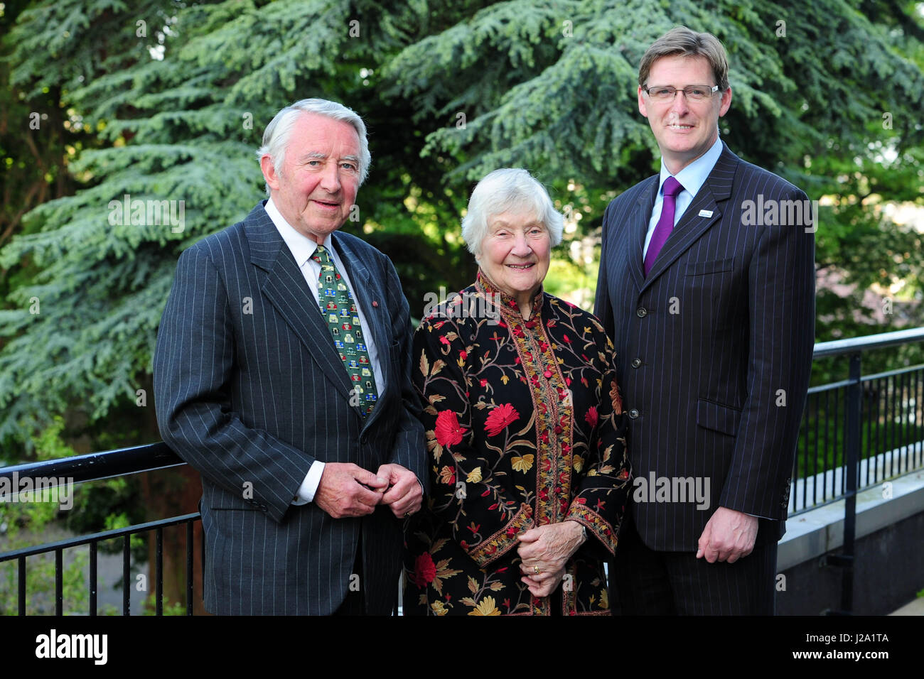 Lord David Steel (L), Baroness Shirley Williams, and Mike Crockart MP ...