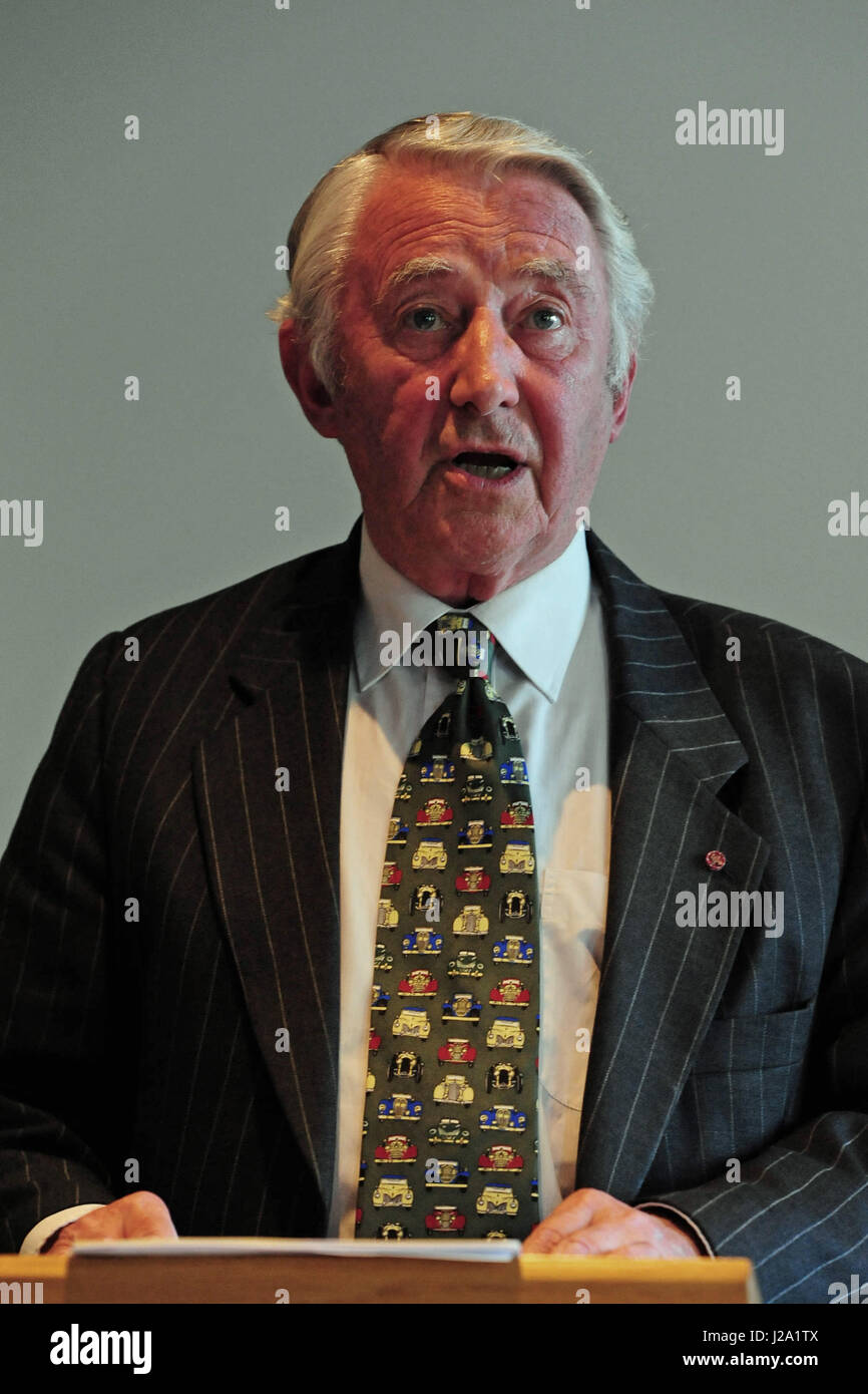 Lord David Steel speaking at a pro-union event in Edinburgh during the ...
