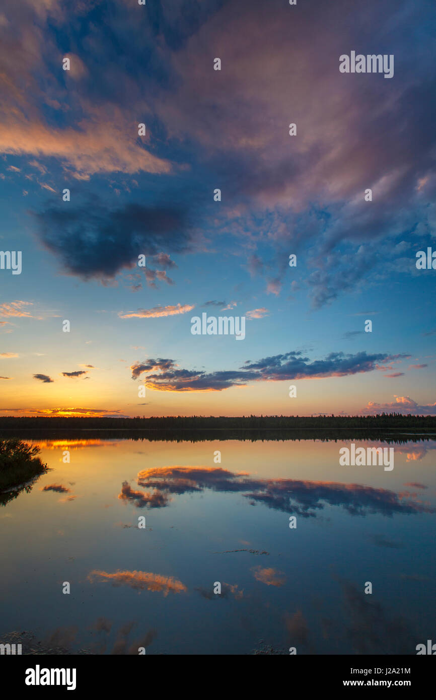 sunset at swamp in Hossa, Finland Stock Photo - Alamy