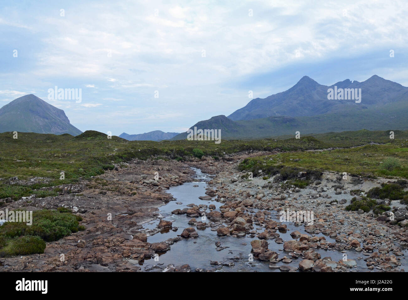 The Cuillin mountains viewed from Sligachan on the Isle of Skye Stock ...