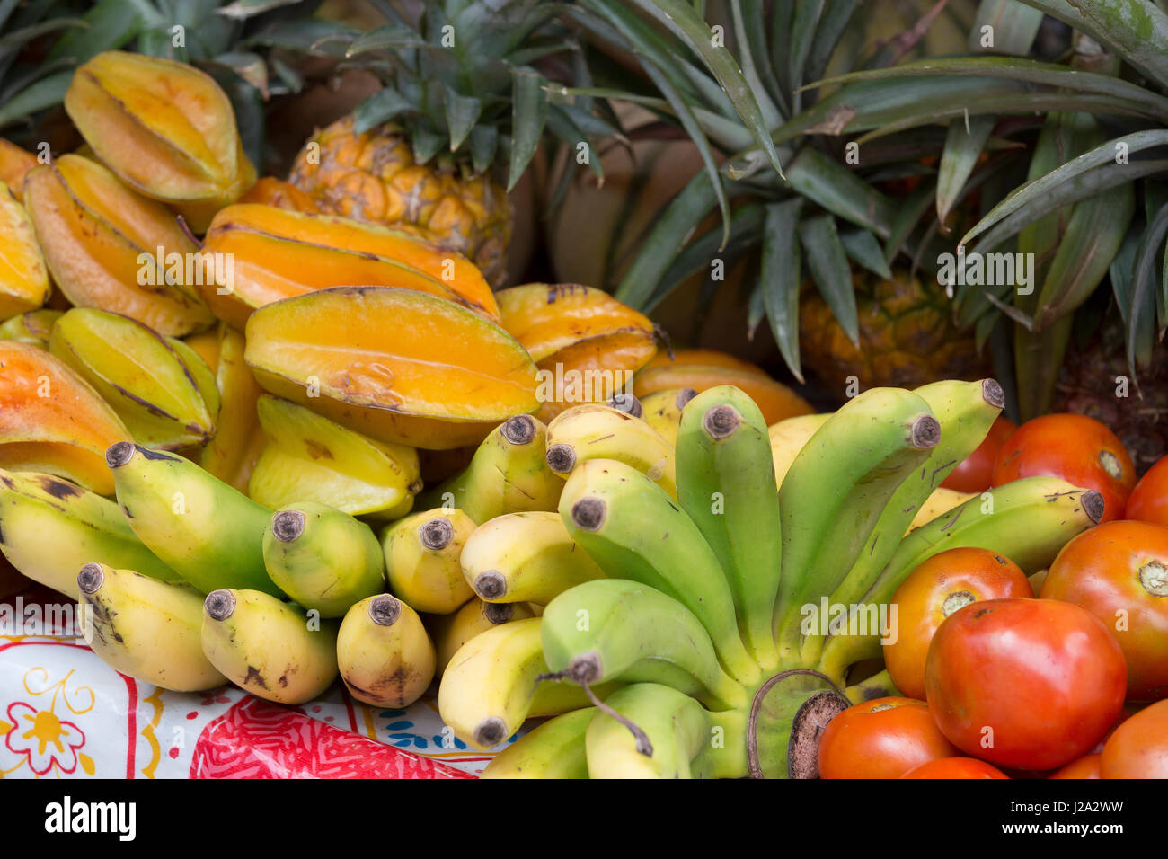 Assortment of fresh organic fruits. Frame composition of fruits on ...
