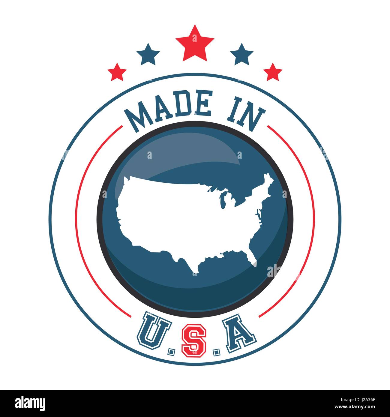 made in USA map badge image Stock Vector Image & Art - Alamy