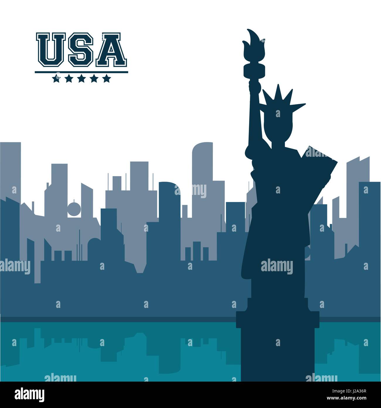 statue of liberty united states USA new york city Stock Vector Image ...