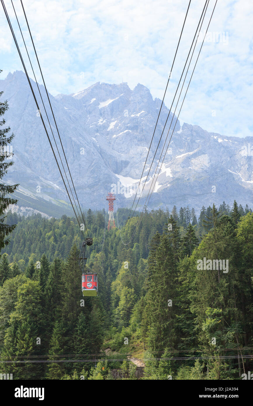 The cable car runs between Eibsee and Zugspitze Stock Photo - Alamy
