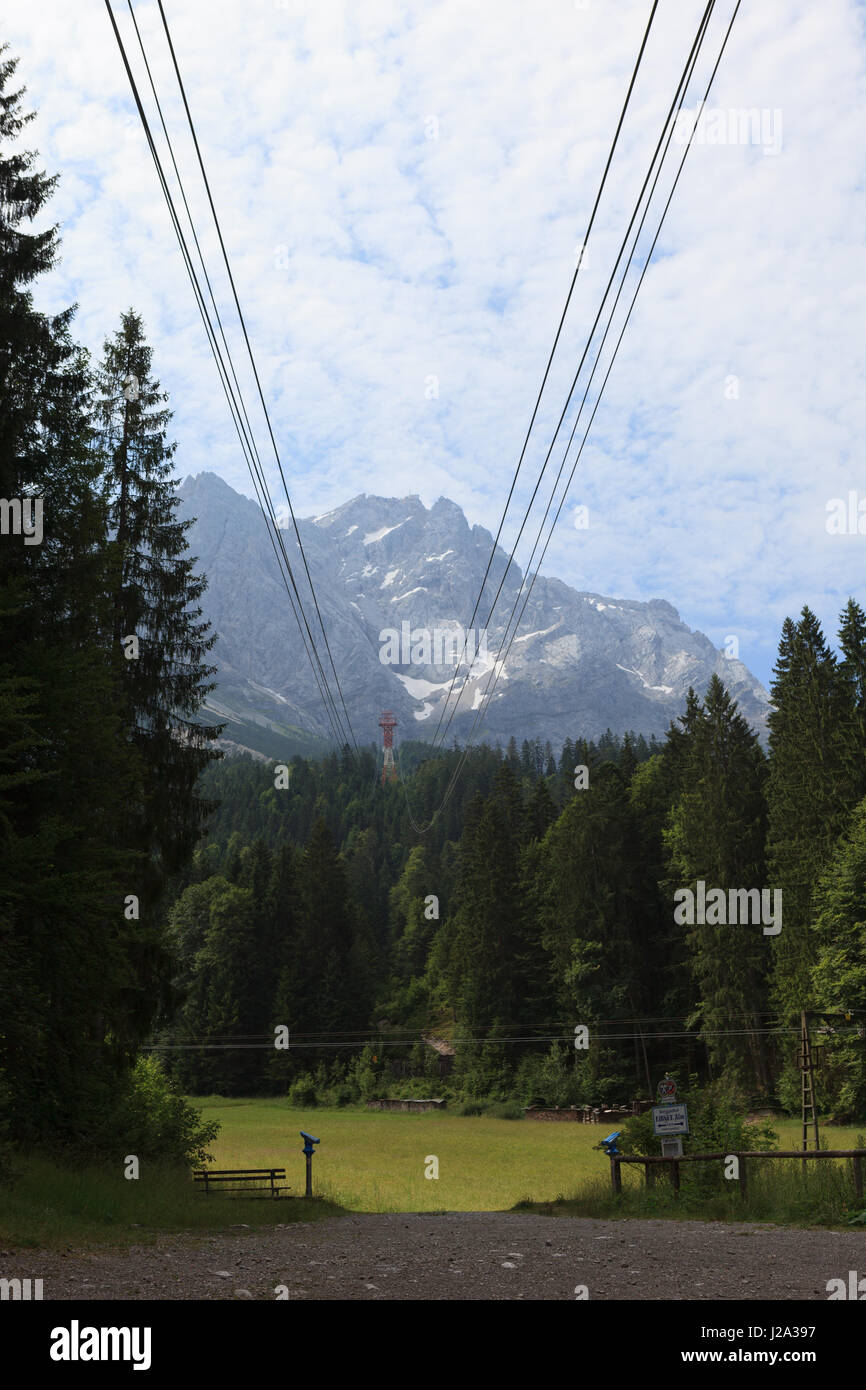The cable car runs between Eibsee and Zugspitze Stock Photo - Alamy