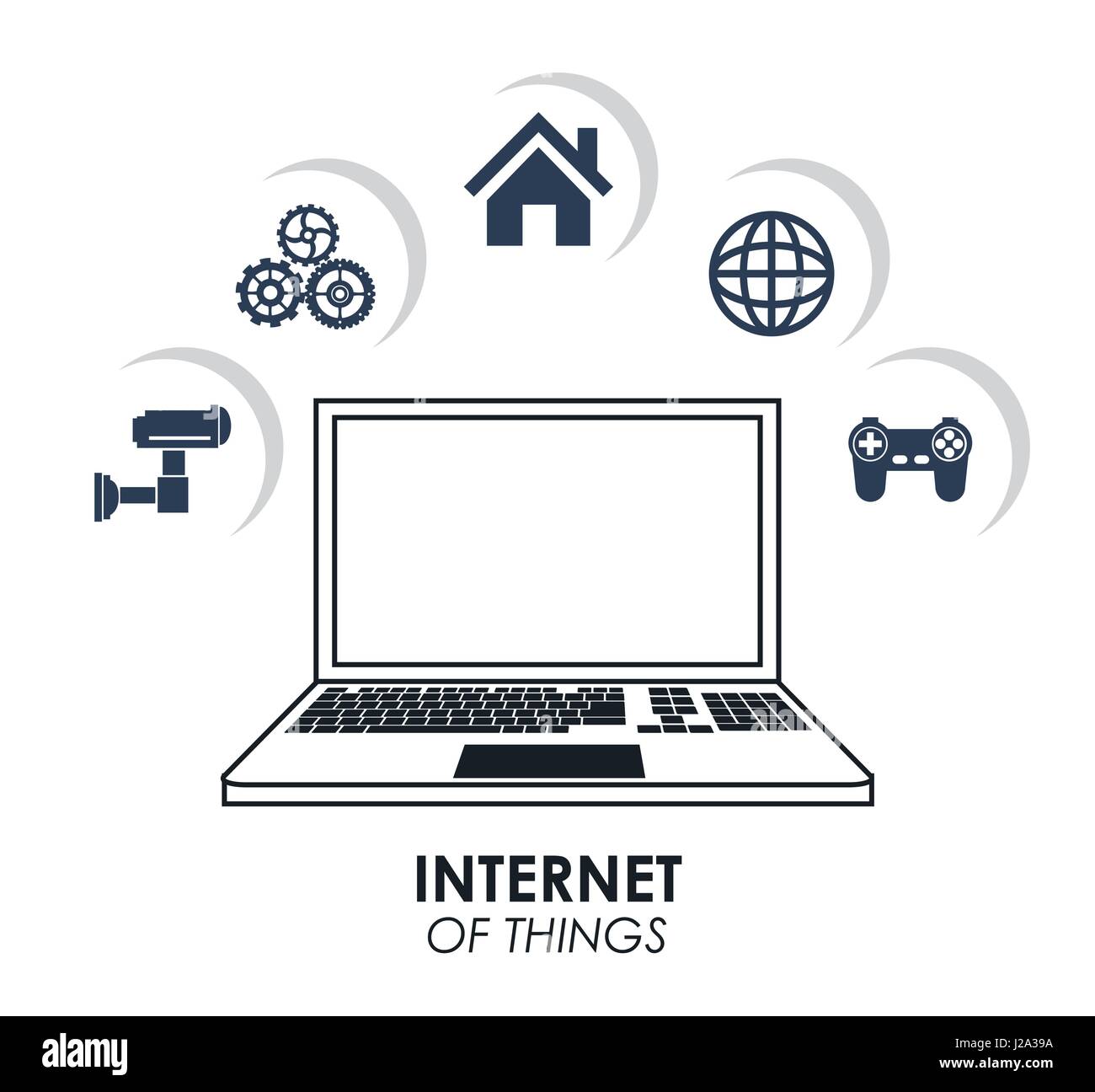 internet of things computer game work connection Stock Vector Image ...