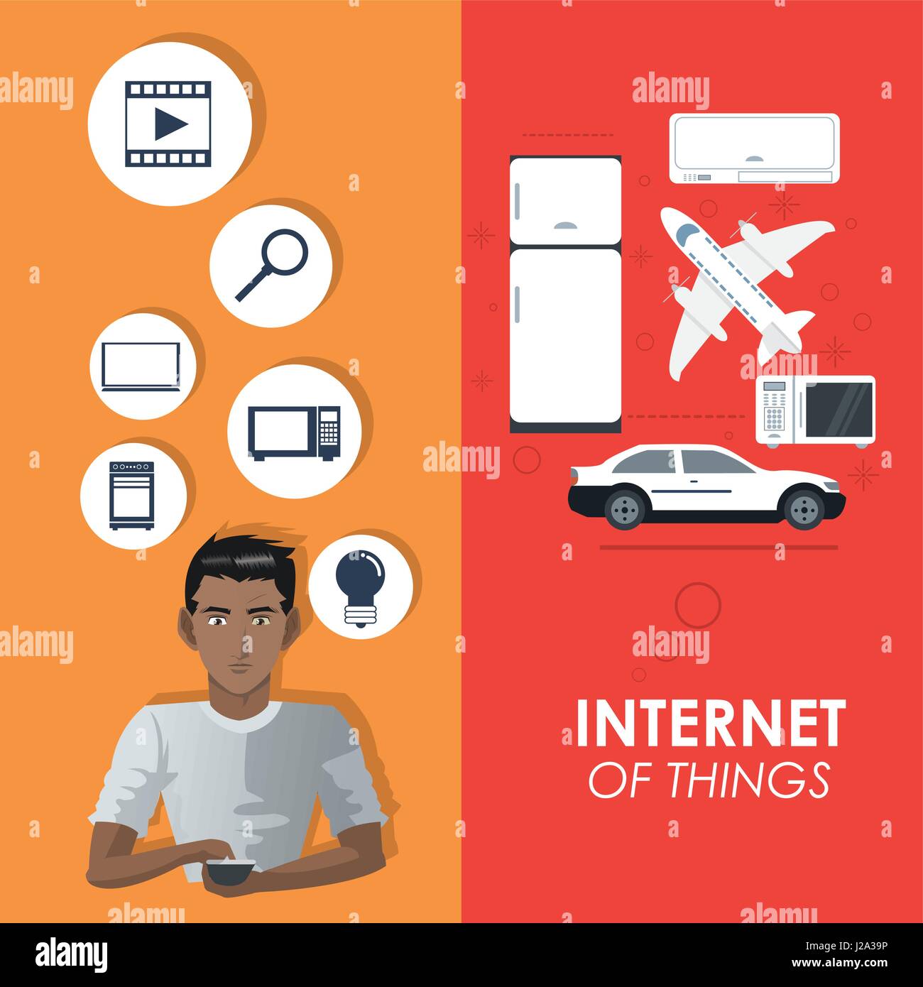internet of things concept connection elements poster Stock Vector ...