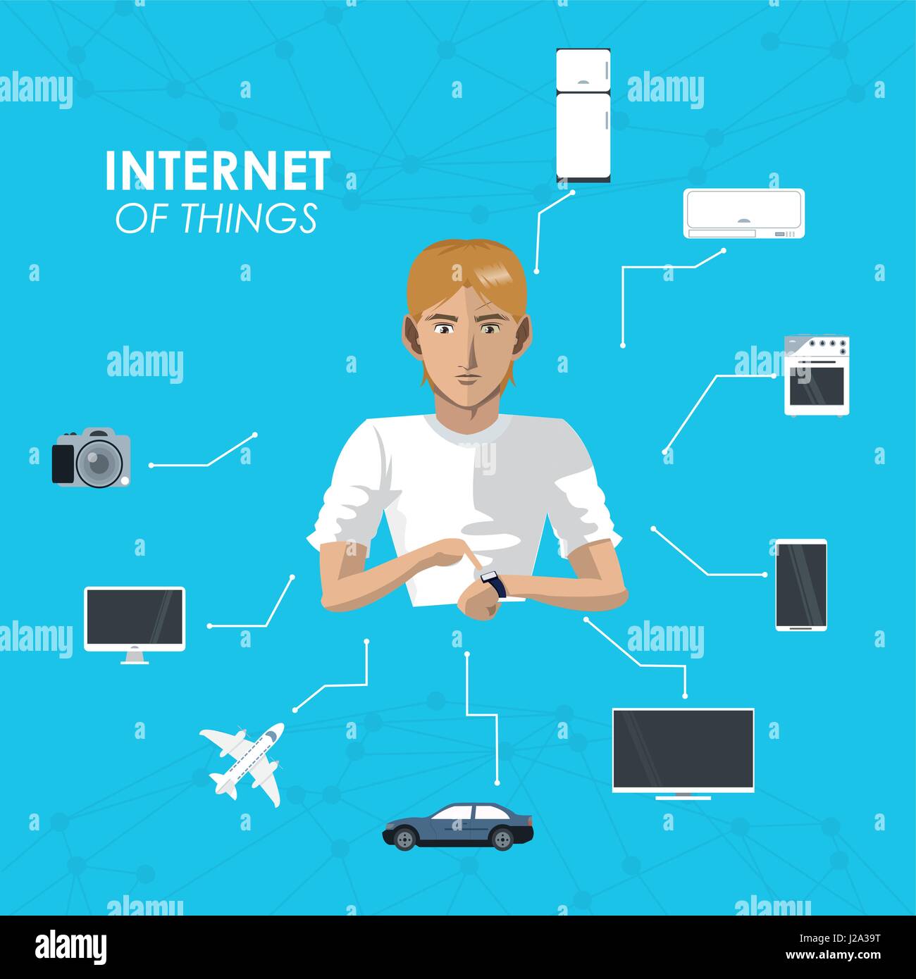 internet of things man wearable technology device equipment items Stock ...