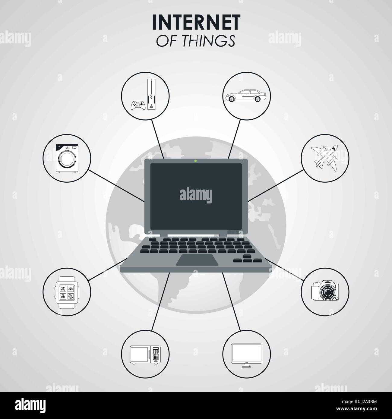 internet things technology laptop world system interface communication ...