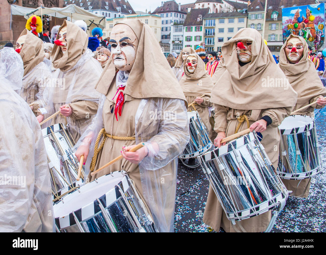 Participants in the Basel Carnival in Basel , Switzerland Stock Photo ...