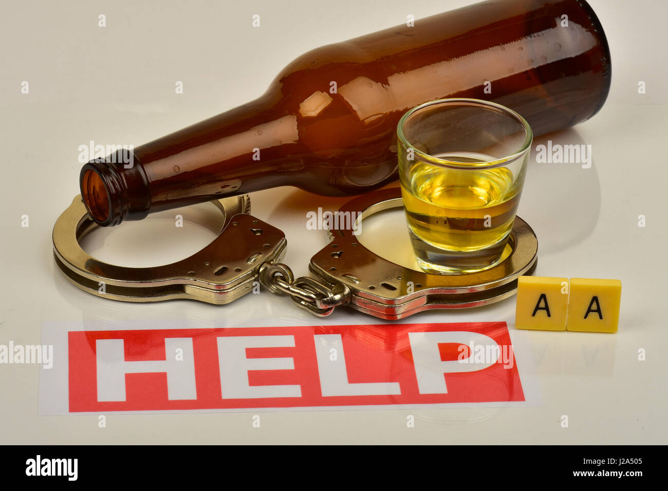 Signs and symbols of alcoholism and the need for help Stock Photo - Alamy