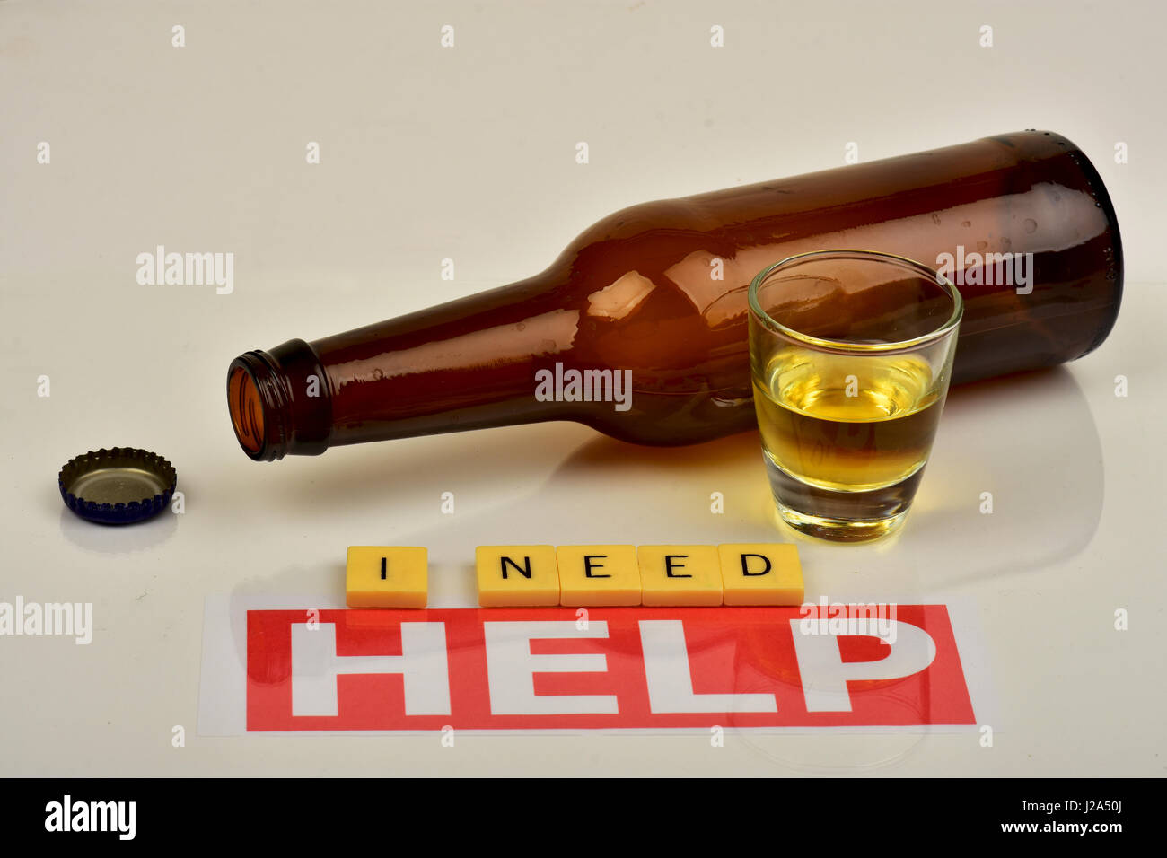 Signs and symbols of alcoholism and the need for help Stock Photo - Alamy