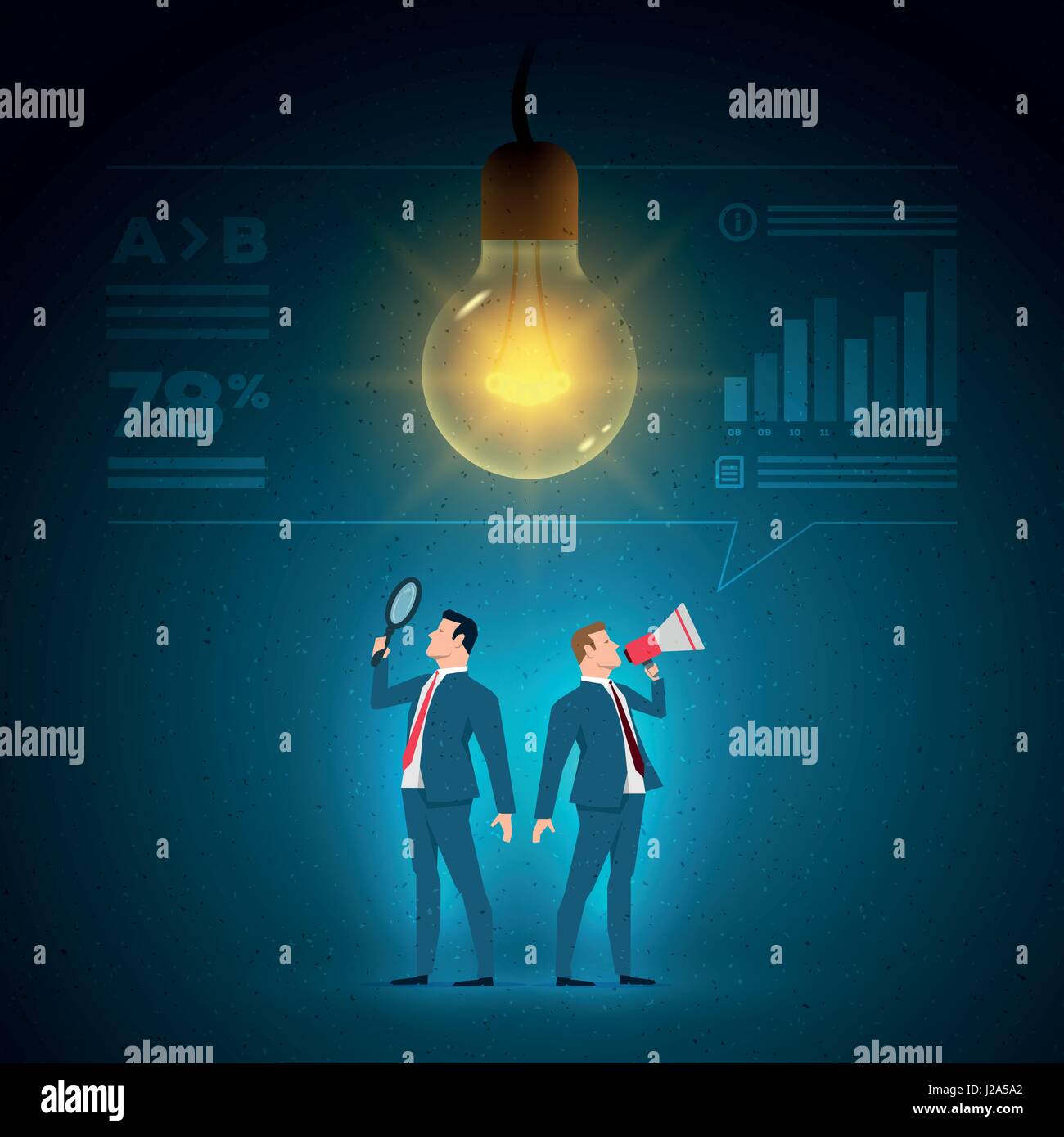 Business concept illustration. Business team working. Elements are ...