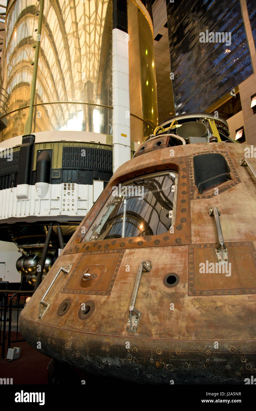 The Apollo 11 command module, used on the first space flight to land on ...